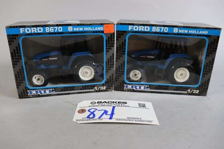 Pair to go - Ertl 1/32 scale die cast Ford 8670 tractors in boxes ...