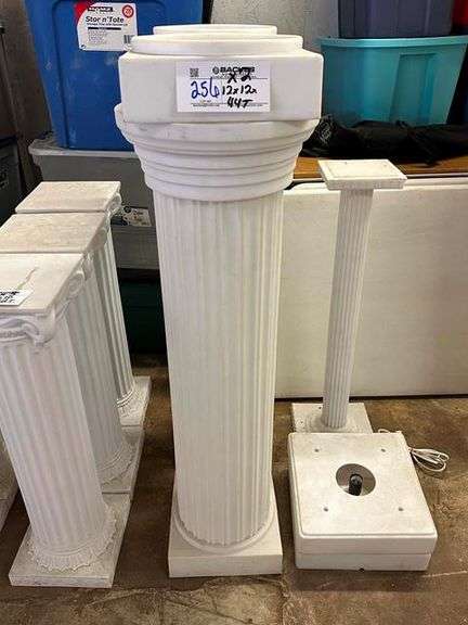 Times 2 - 12" x 12" x 44" tall poly decorative pillars - Backes ...