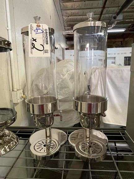 Times 2 - 24" tall stainless Chex mix/ party mix dispensers - Backes ...