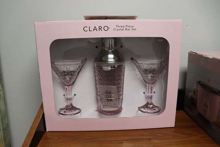Claro 3 piece crystal bar set - Backes Commercial Auctioneers