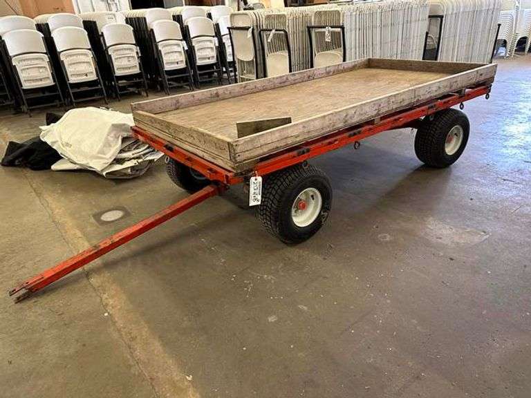 4' x 8' metal framed wood decked pull behind wagon with a Kory Farm ...