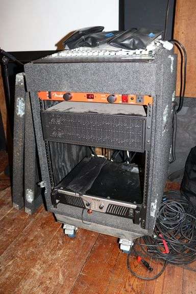 20" x 24" x 36" tall portable components cabinet with Allen & Heath Miz ...