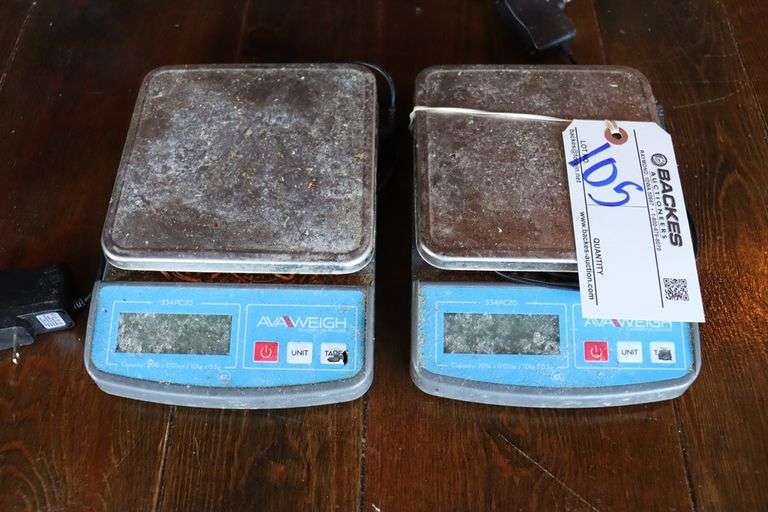 Times 2 - AVA 20 lb x .01 oz digital scales - both work - need cleaned ...