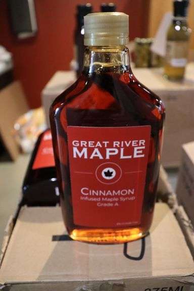 Times 14 - Great River 12 oz. bottles of Cinnamon Maple syrup - Backes ...