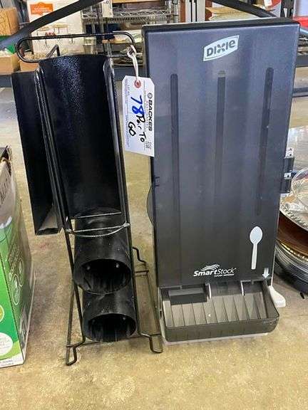 Pair to go - Dixie Ultra plastic spoon dispenser & black metal cup/lid ...