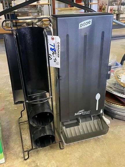 Pair to go - Dixie Ultra plastic spoon dispenser & black metal cup/lid ...