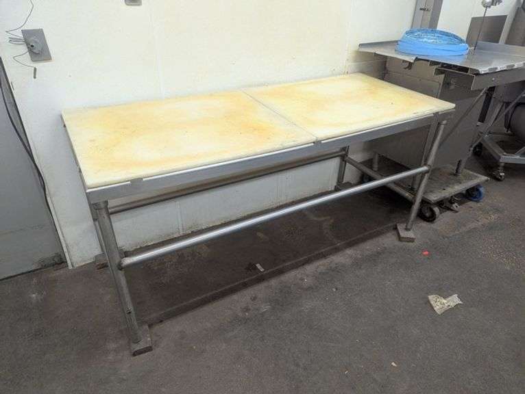 30" x 72" Stainless boning table w/ poly top - Backes Commercial ...