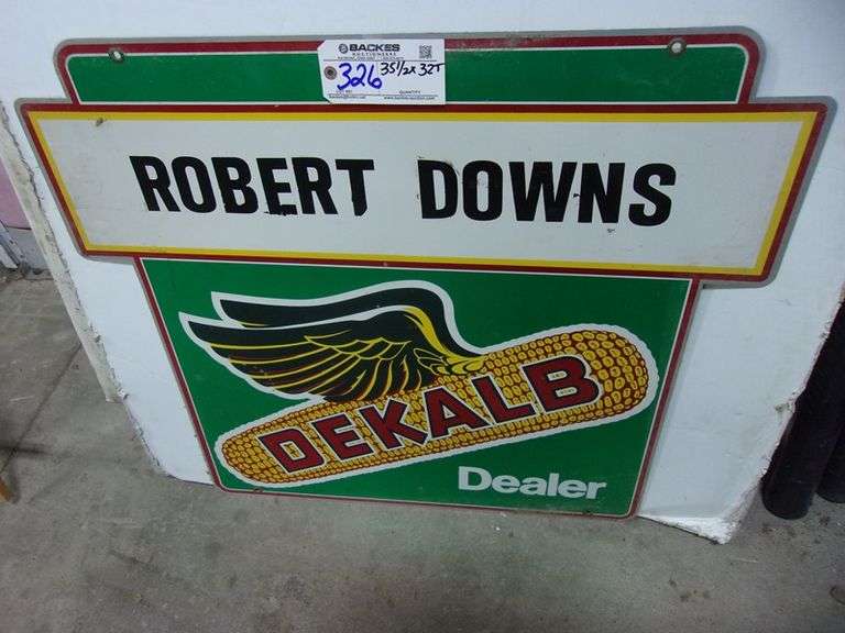 35 1/2" x 32" tall double sided metal Dekalb sign - Backes Commercial ...