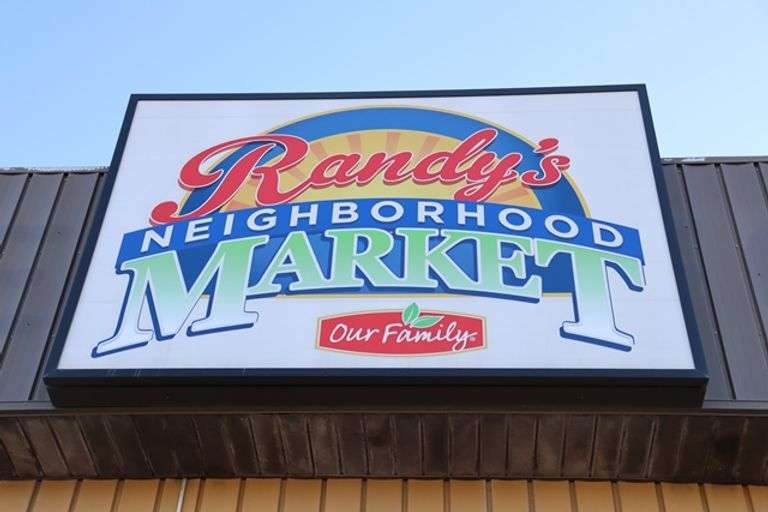 Approx. 10' x 12' outdoor lighted Randy's neighborhood market sign ...