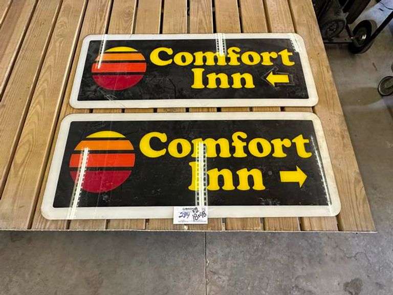 Times 2 - 18" x 48" Comfort Inn sign panels - Backes Commercial Auctioneers