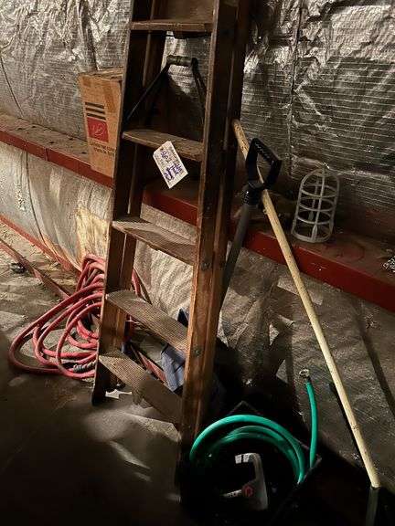 All to go - Ladder, garden hose, shovels and more - located in ...