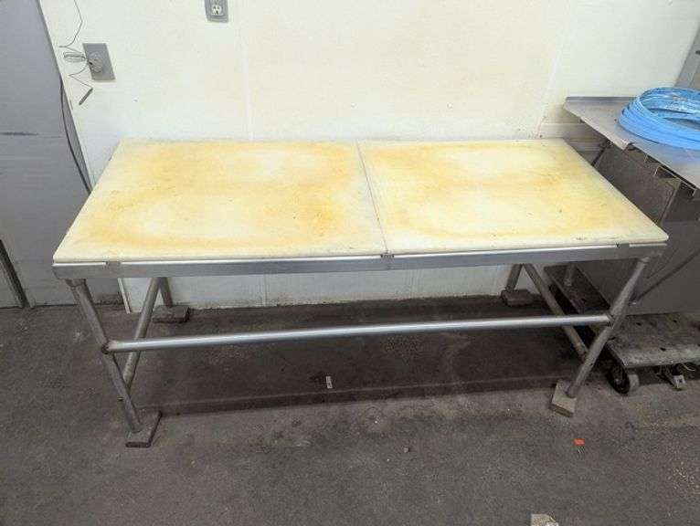 30" x 72" Stainless boning table w/ poly top - Backes Commercial ...