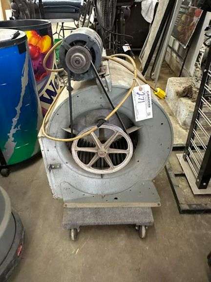 120 volt squirrel cage blower fan with 4 wheel cart - Backes Commercial ...