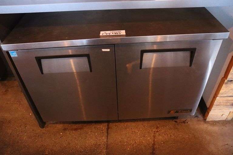 True TWT-48 stainless under counter 2 door cooler with stainless work ...
