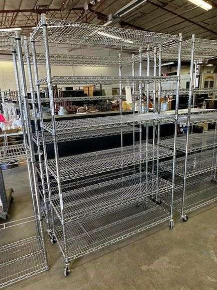 Times 2 - 18" x 48" portable chrome coated wire racks - Backes ...