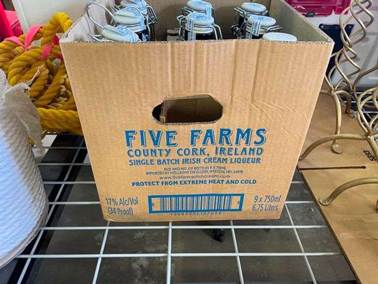 Times 9 - Five Farms jars/bottles - Backes Commercial Auctioneers