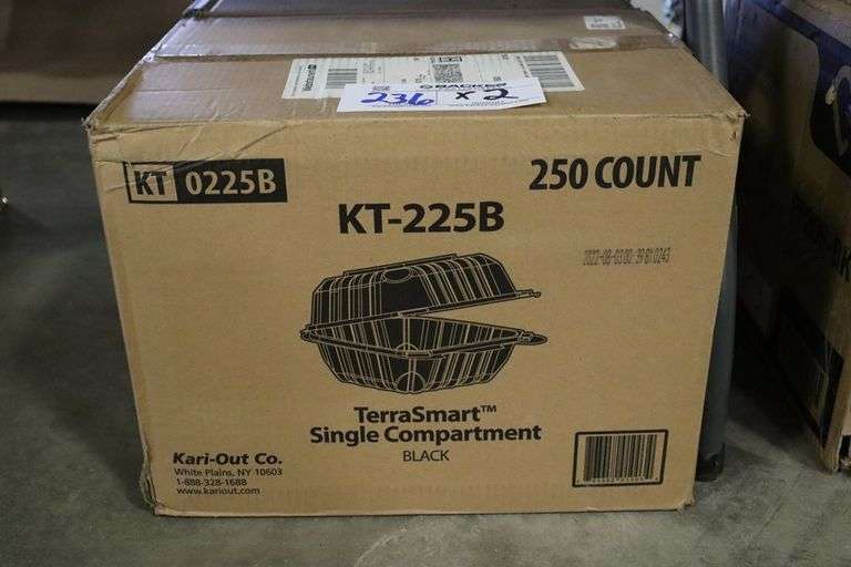 Times 3 - Cases of Kari-Out 0225B single hinged lid take out containers ...