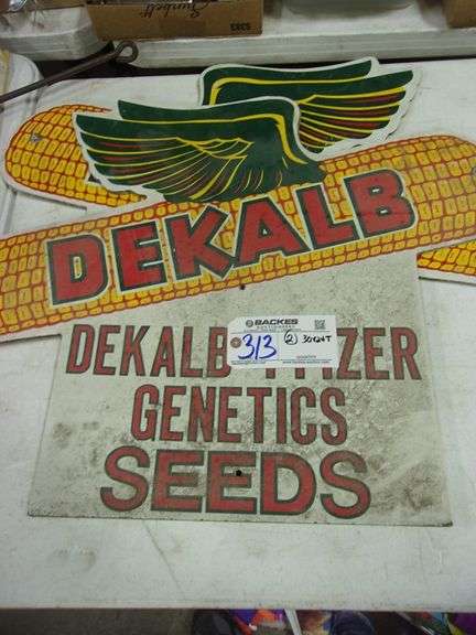 30" x 24" painted on masonite Dekalb signs total of 2 - Backes ...