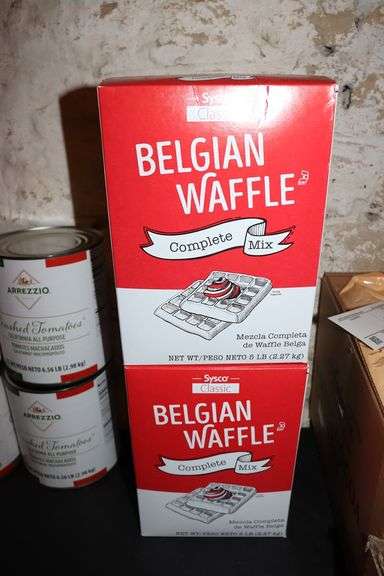Times 5 - Sysco 5 lb. waffle mix boxes - Backes Commercial Auctioneers