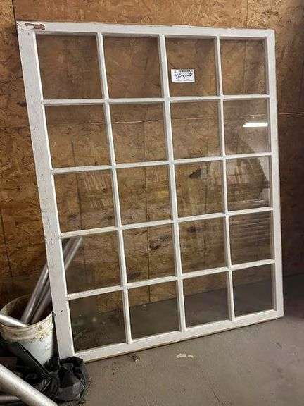 54" x 68" Wood framed window pane - Backes Commercial Auctioneers
