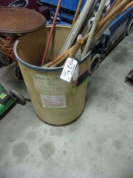 All to go cardboard barrel with random handled goods - Backes ...