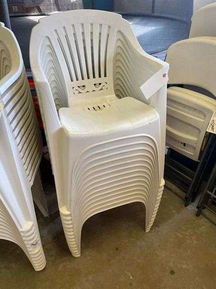 Times 14 - Plastic armed chairs - Backes Commercial Auctioneers