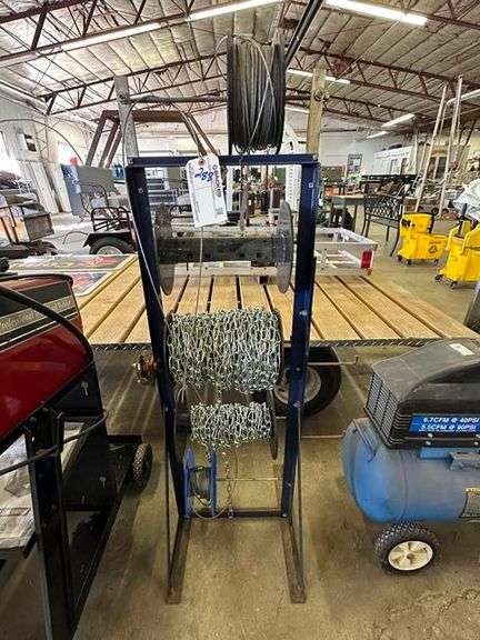 15" wide metal framed rack with assorted chain & cable - Backes ...