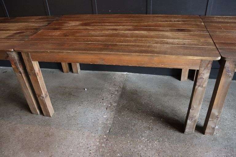 Times 3 - 38" x 60" pine dining tables with 4 x 4 legs - Backes ...