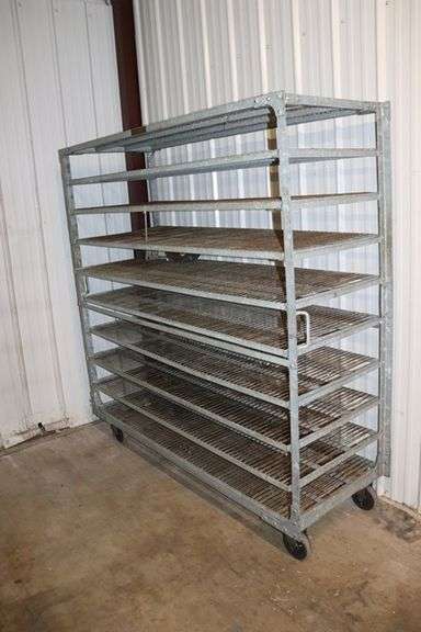 24" x 66" Portable galvanized multi shelf bakery cooling rack - Backes ...