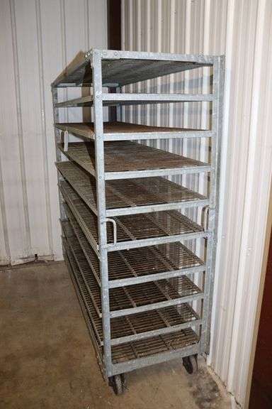 24" x 66" Portable galvanized multi shelf bakery cooling rack - Backes ...