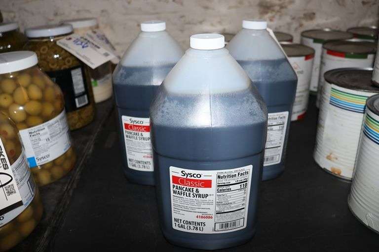 Times 3 - Sysco 1 gallon pancake syrup - Backes Commercial Auctioneers