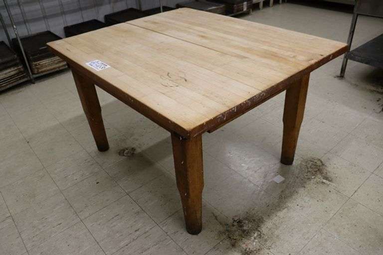 42" x 50" Island maple bakers table - Backes Commercial Auctioneers