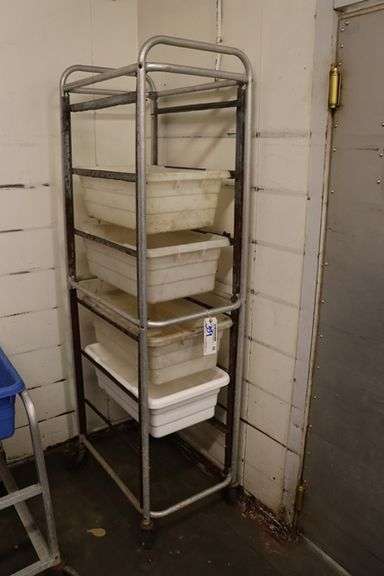 Portable meat lug cart w/ 4 meat lugs - Backes Commercial Auctioneers
