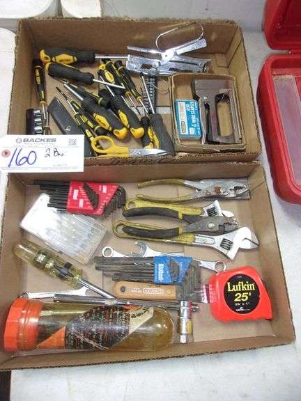 All to go 2 boxes of random tools - Backes Commercial Auctioneers