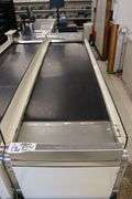 Set of 3 Burroughs 24" x 96" metal framed conveyor check out stations ...