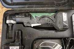 Hitachi 12 volt right angle drill w/ 2 batteries & charger - Backes ...