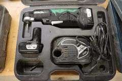 Hitachi 12 volt right angle drill w/ batteries & charger - Backes ...