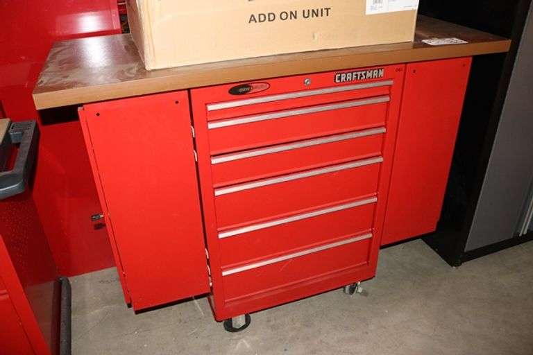Craftsman 27" red portable 6 drawer tool box with 2) 10" x 17" x 30 ...