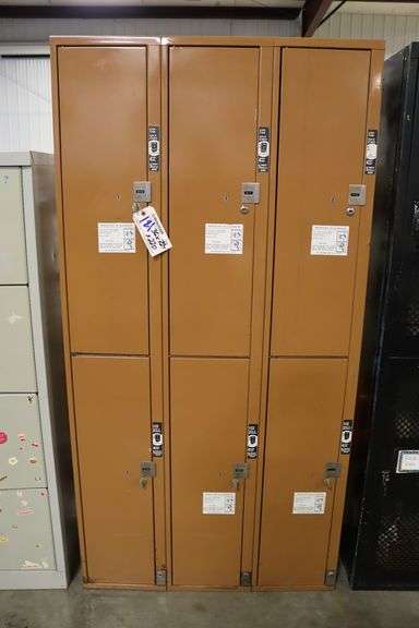 36" wide x 22" deep x 72" tall 6 door locker - missing 2 keys - self ...