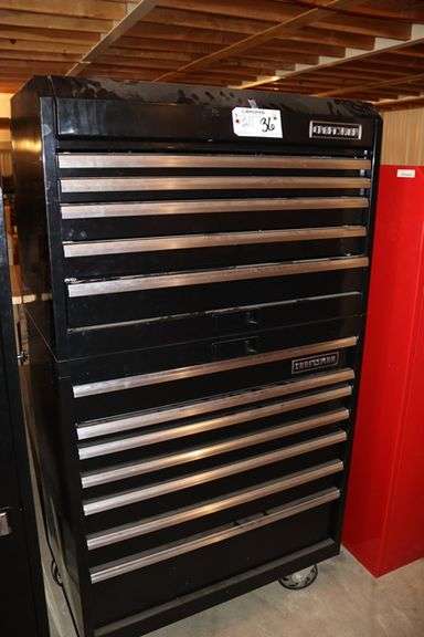 Craftsman Professional Series 36" black 2 piece portable 12 drawer tool ...