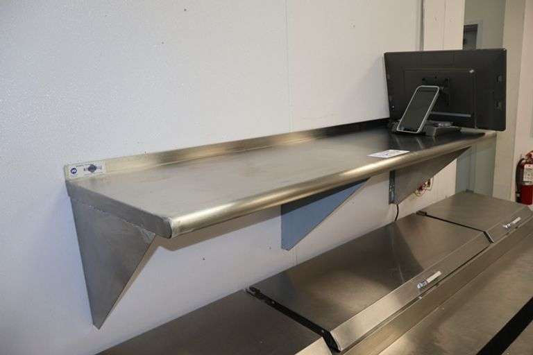 Professhaw 18" x 60" stainless wall shelf - Backes Commercial Auctioneers