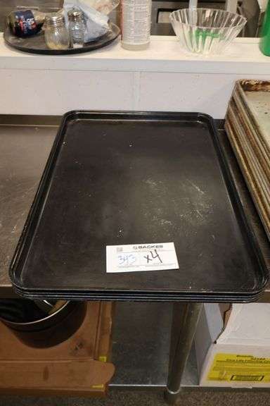 Times 4 - Full sized black plastic sheet pans - Backes Commercial ...