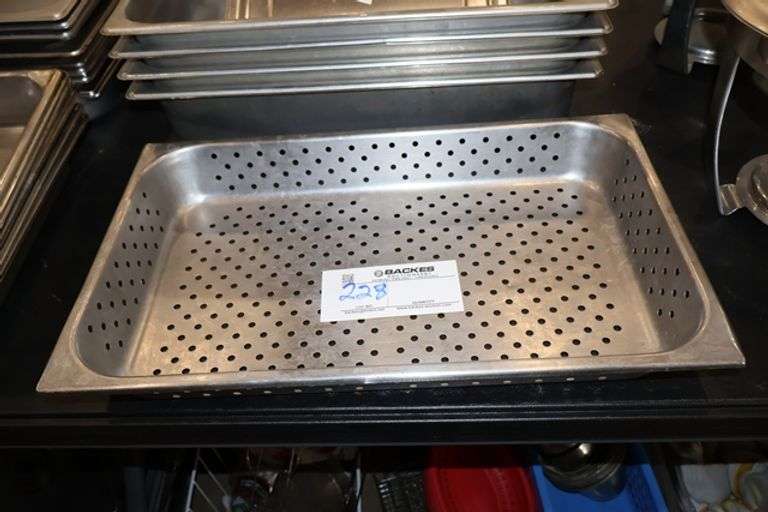 12" x 20" x 2" stainless perforated inset pan - no lid - Backes ...