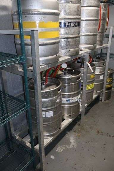 20" x 72" x 55" aluminum keg rack - Backes Commercial Auctioneers