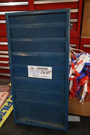 13" x 25" blue painted in/out file - Backes Commercial Auctioneers