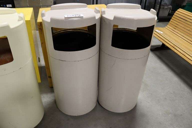 Times 2 - fiberglass shell trash cans with interior bins - Backes ...