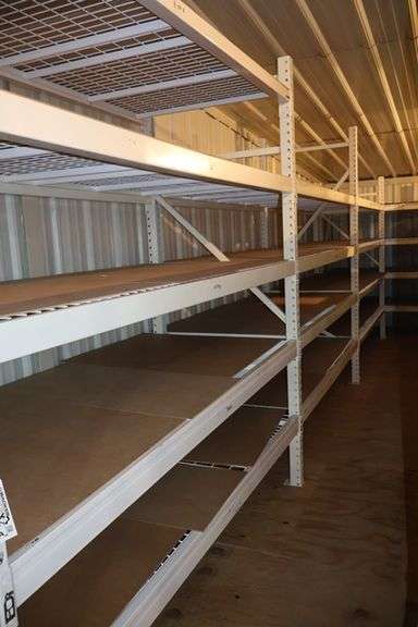 Times 3 - Sections of 42" x 8' white framed tear drop pallet racking ...