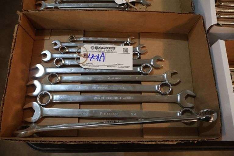 Set of Pittsburg box/open wrenches - metric - 10mm-26mm - Backes ...