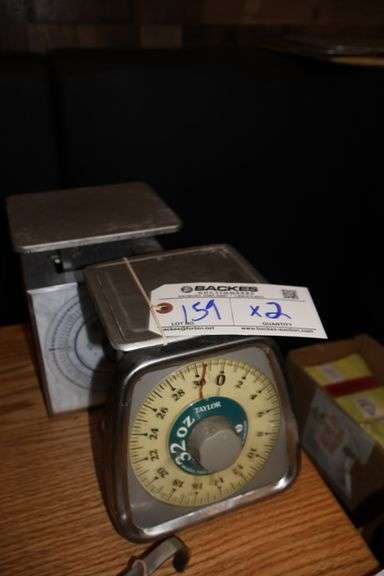 Times 2 - Taylor 32 oz. & Sysco 5 lb. scales - Backes Commercial Auctioneers
