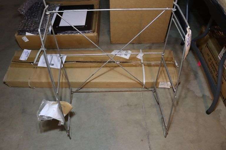 24" metal fold up rack - Backes Commercial Auctioneers